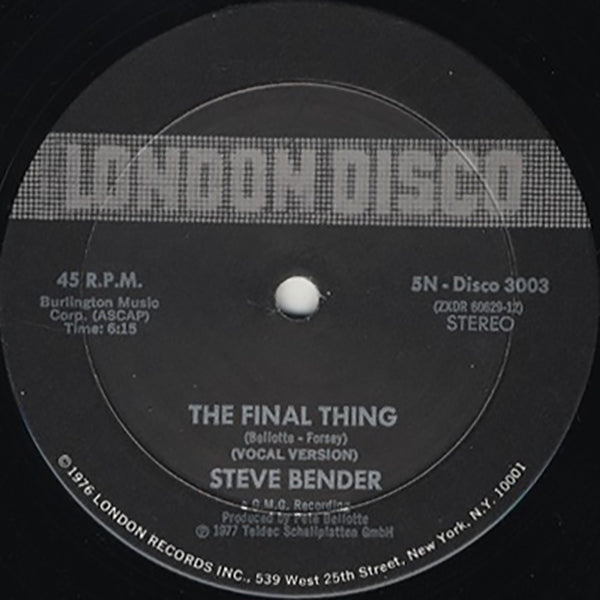 Steve Bender / The Final Thing – RECORD SHOP rare groove